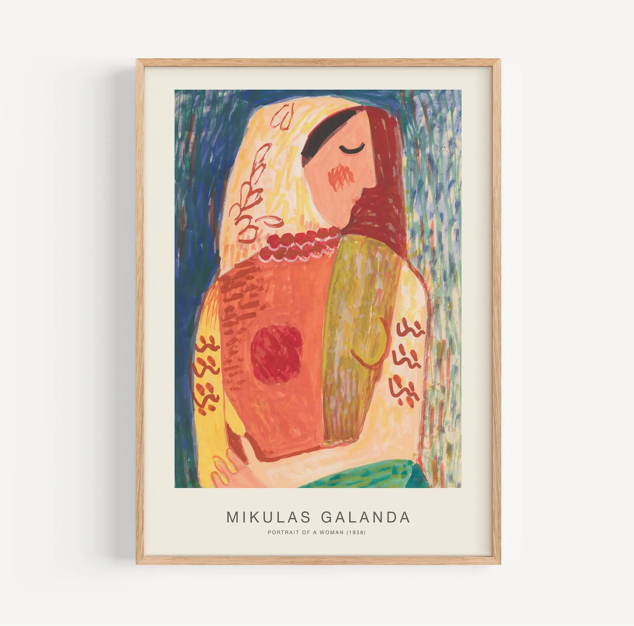 Mikulas Galanda Portret van een Vrouw Poster Kunstwerk